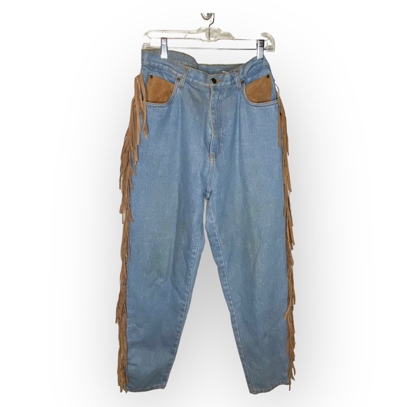 Vintage | Jeans | Vintage Seruchi Western Fringe Jeans Womans Light ...